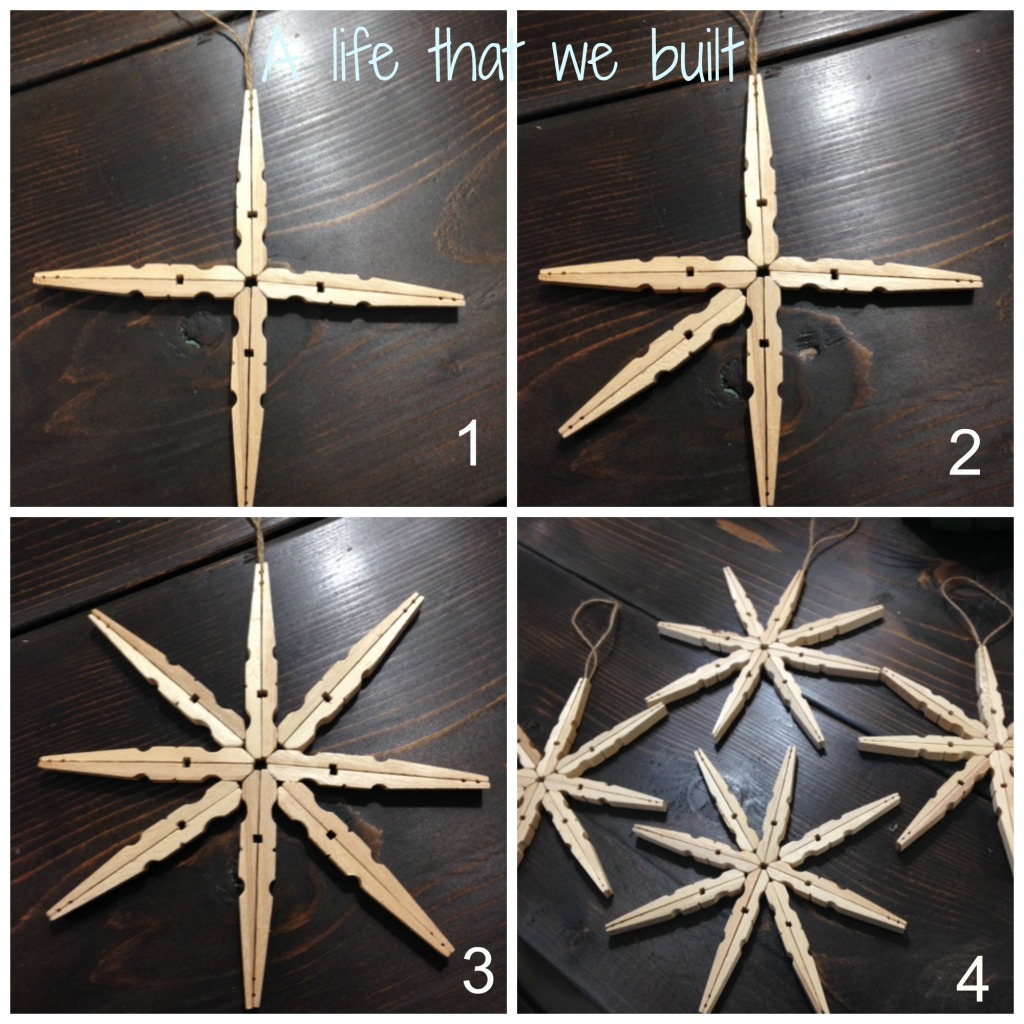 DIY Clothespin Snowflake Ornaments - A Life That We Built